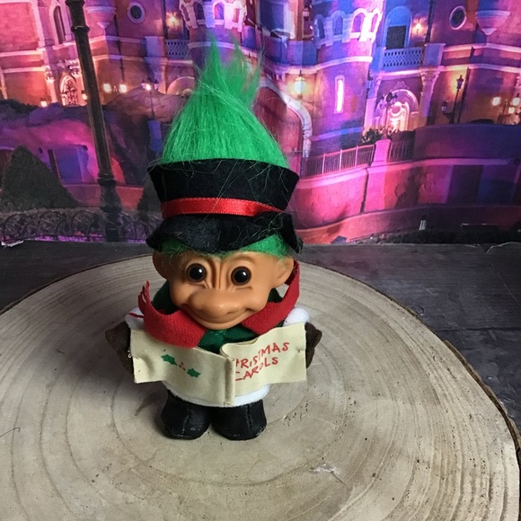 Russ | Toys | Vintage Russ Christmas Carol Troll Holiday Green Hair ...